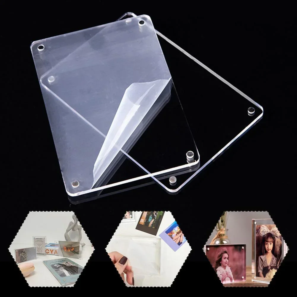 Transparent-Acrylic-Photo-Frame-Magnetic-Poster-Display-Stand-With ...