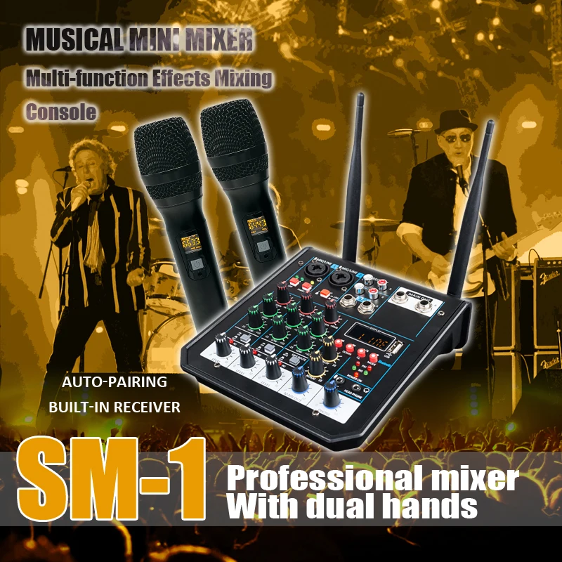 udio-DJ-Mixer-Console-com-Bluetooth-UHF-Microfone-Sem-Fio-In-cio ...