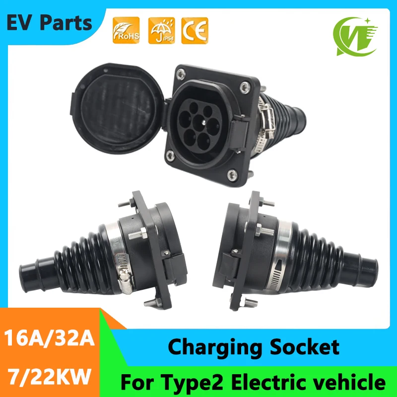Electric-Vehicle-Parts-Charging-Evse-Socket-Type-2-EV-Sockets-16A-32A ...