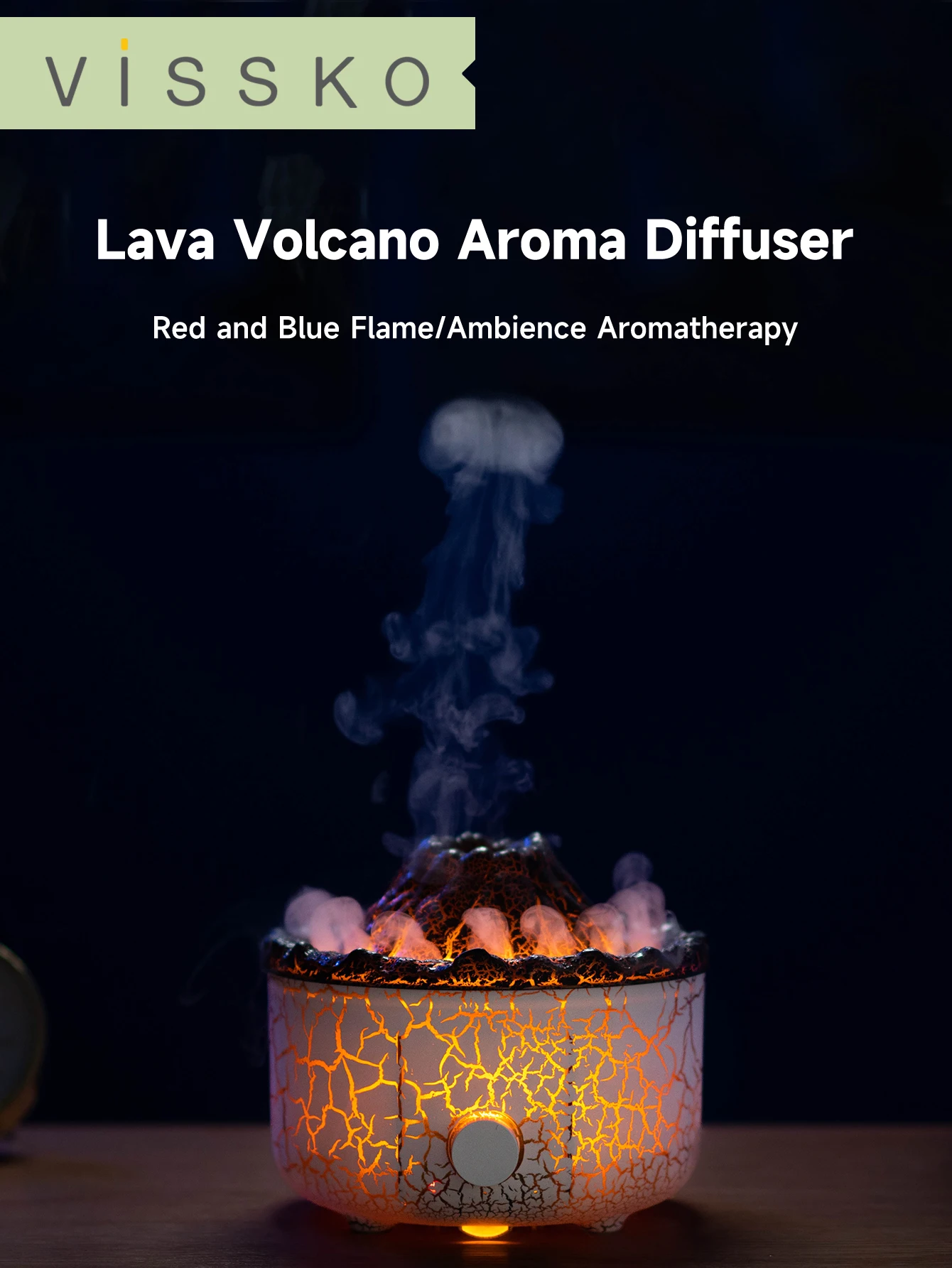 560ml-Volcanic-Flame-Humidifiers-Air-Aroma-Diffuser-Essential-Oils ...