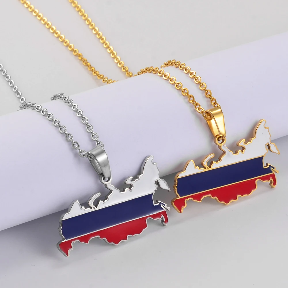 Anniyo-Russia-Map-Flag-Pendant-Necklaces-The-Russian-Federation-Charm ...