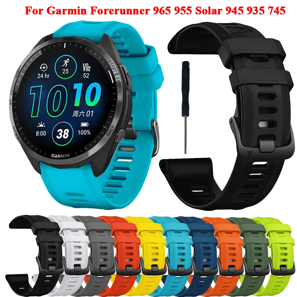 22mm-Original-Silicone-Band-Straps-For-Garmin-Forerunner-955-945-935 ...