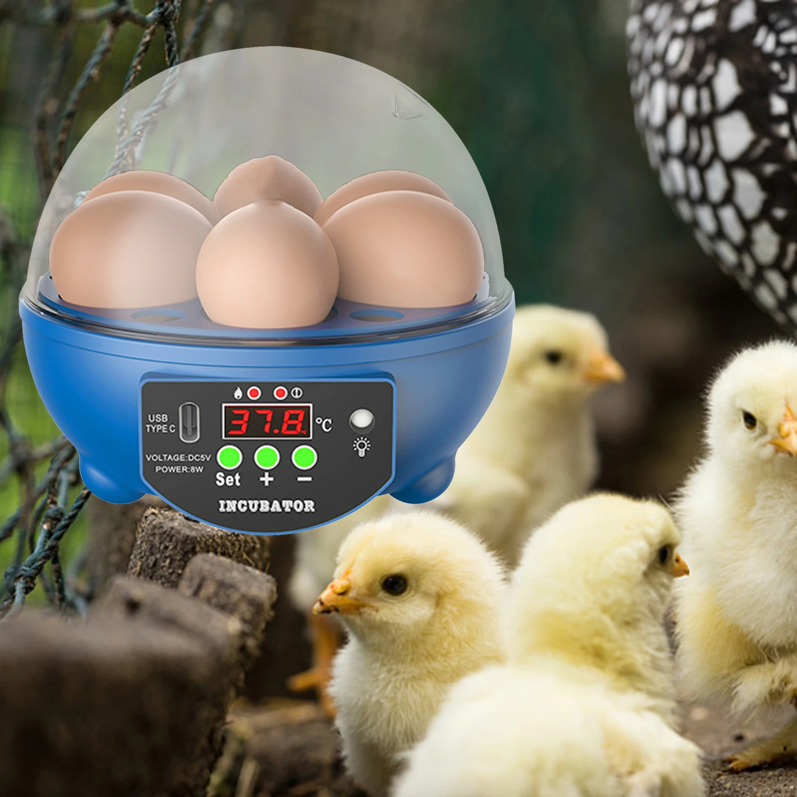 Mini Egg Incubator Automatic Hatching Brooder Farm Bird Quail Chicken ...