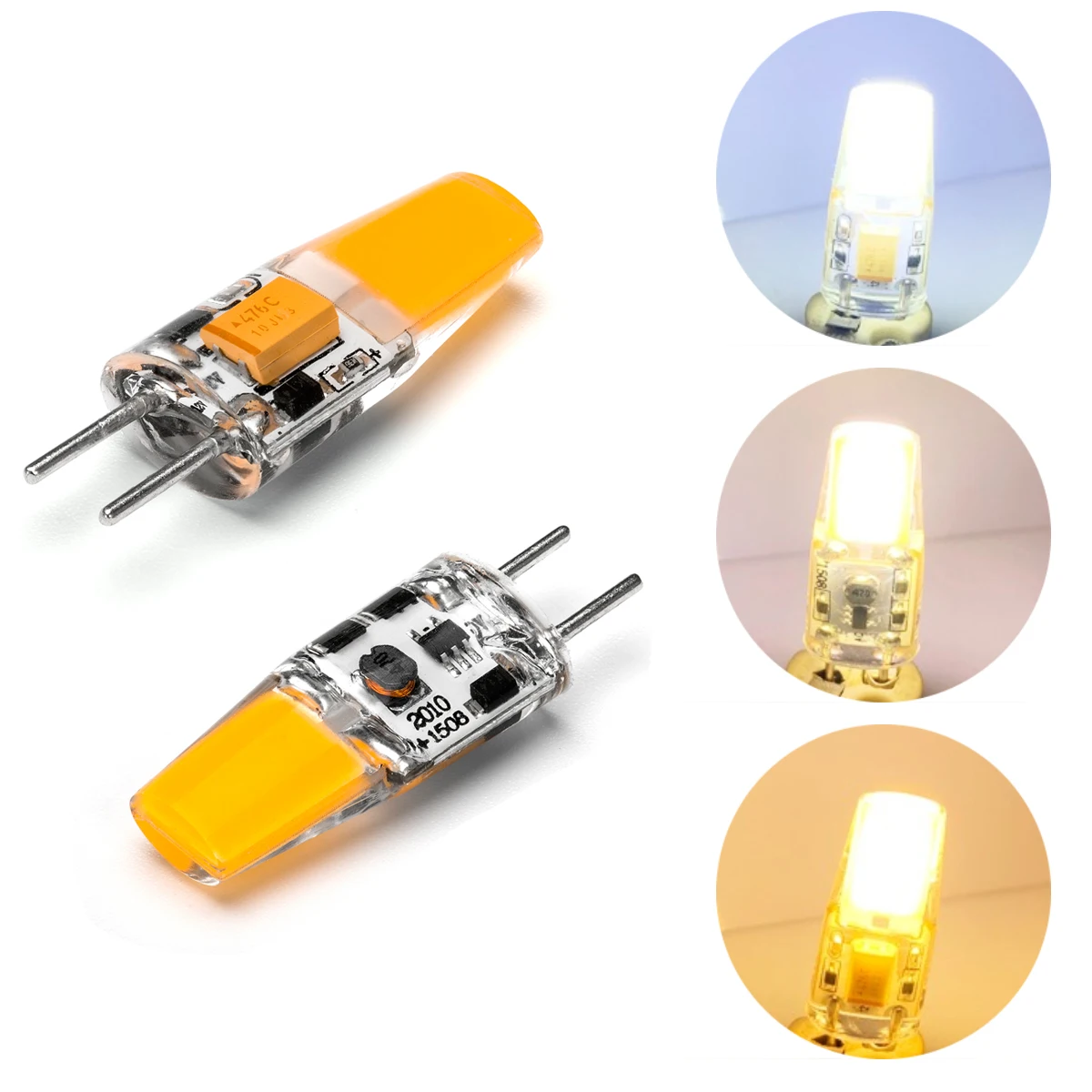 5W-Mini-GY6-35-LED-Silicone-Crystal-Light-Bulbs-AC-DC-12V-1508-No ...