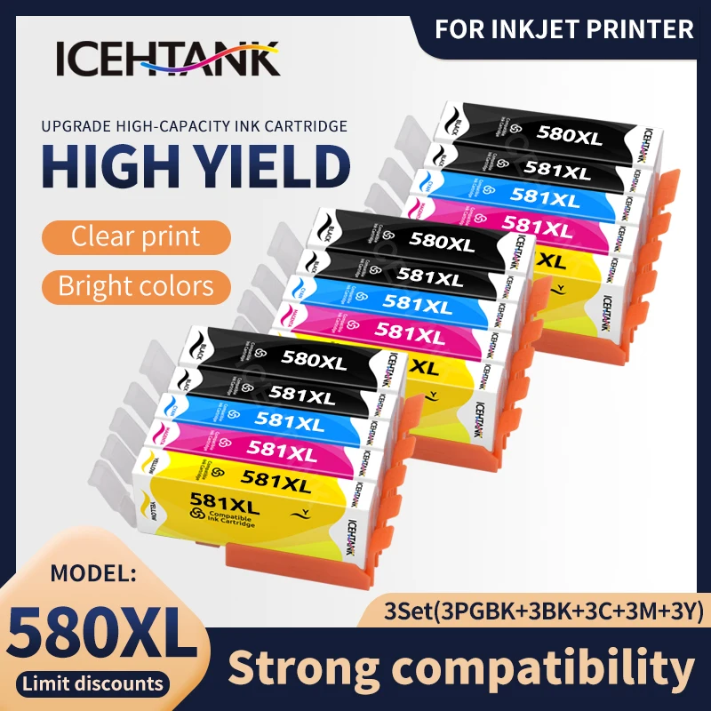 Icehtank-580-XL-PGI-581-For-Canon-PGI580-580XL-CLI-581XL-Ink-Cartridge ...