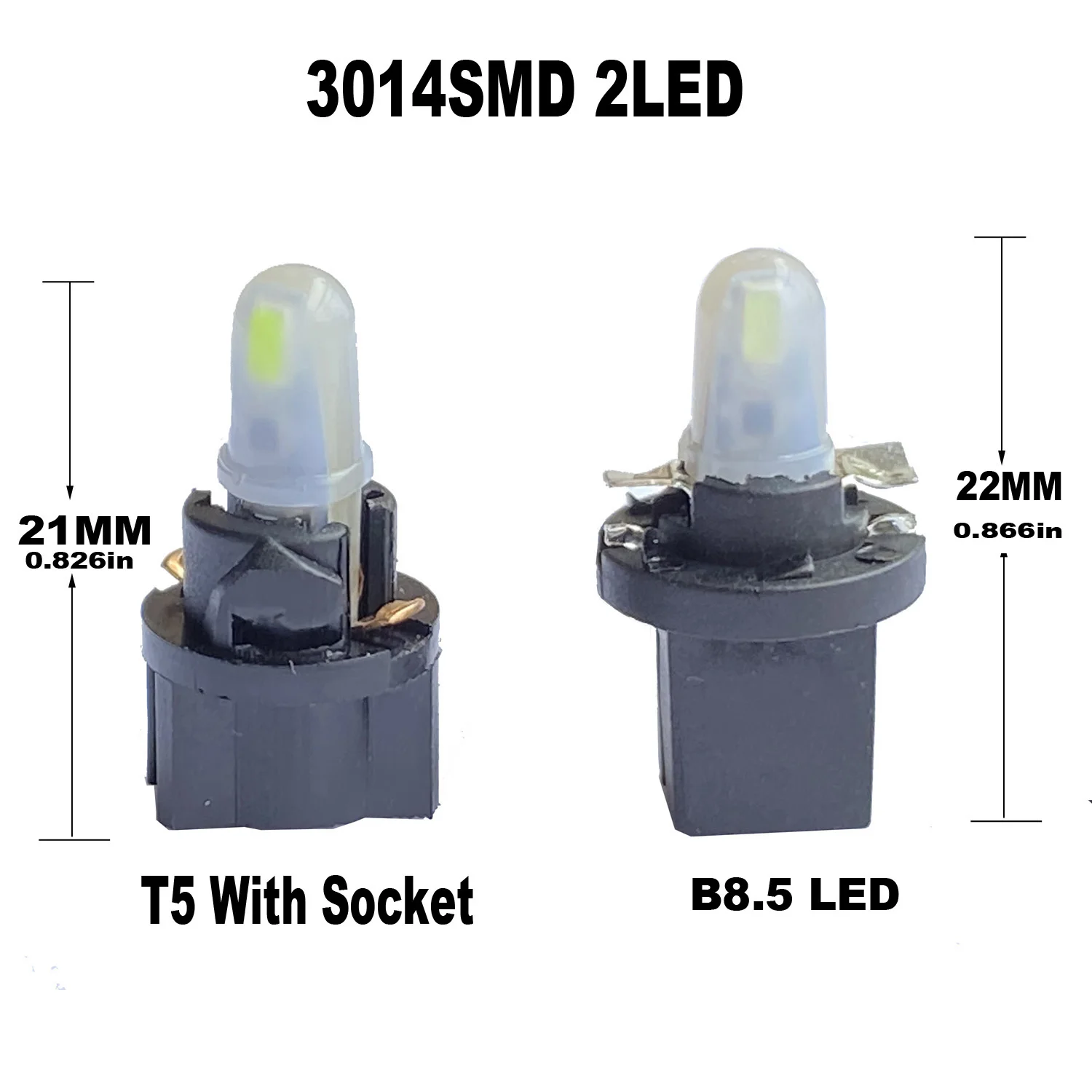 10Pcs-T5-Led-Lamp-B8-5-B8-5D-Led-Auto-interieur-Verlichting-Dashboard ...