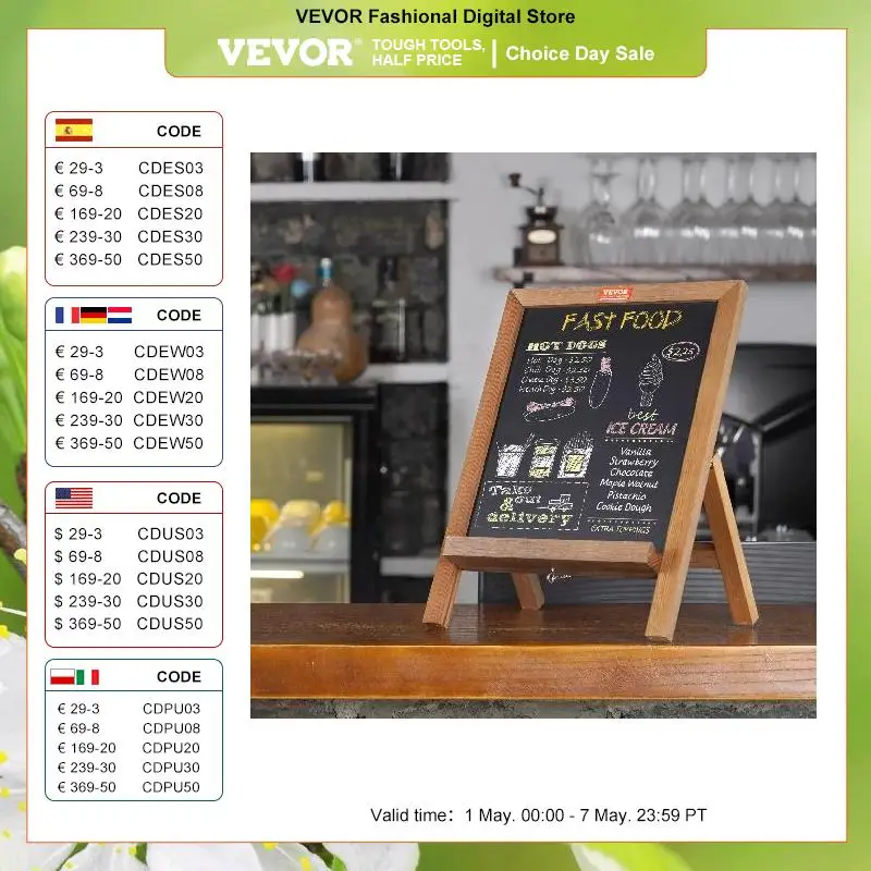VEVOR-Tabletop-Chalkboard-Sign-Message-Signs-with-Chalks-Freestanding ...