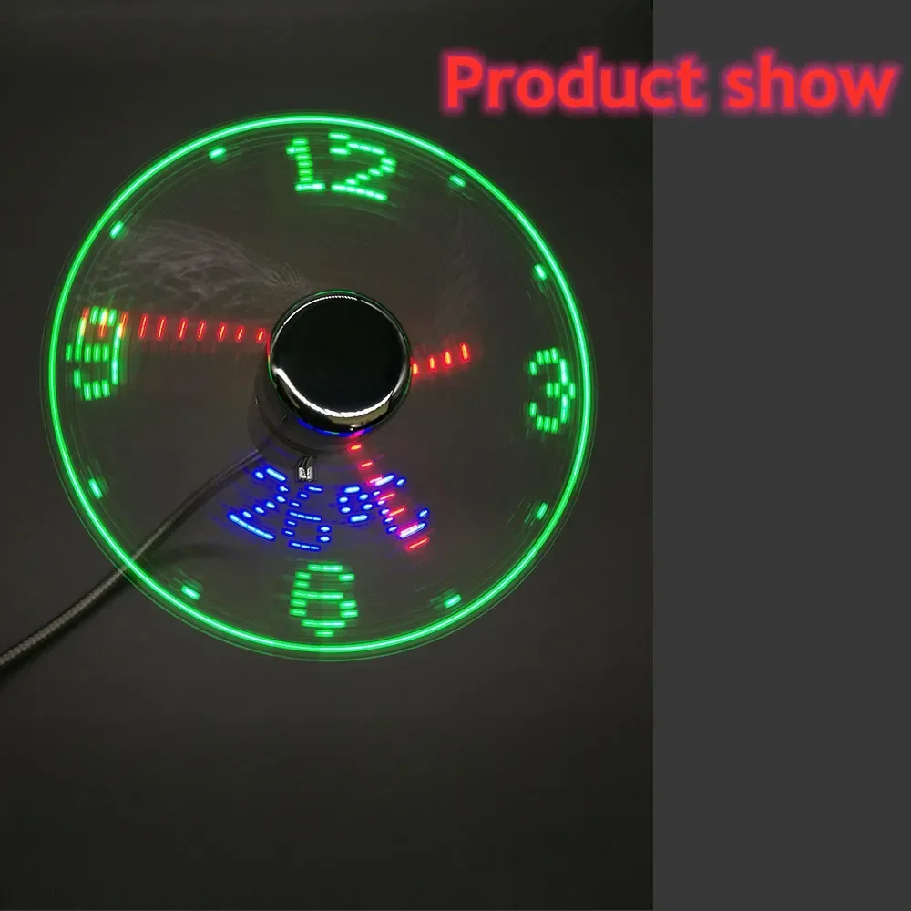 New-1Pcs-Intelligent-Usb-Clock-Small-Fan-Led-Luminous-Time-Flash-Hose ...