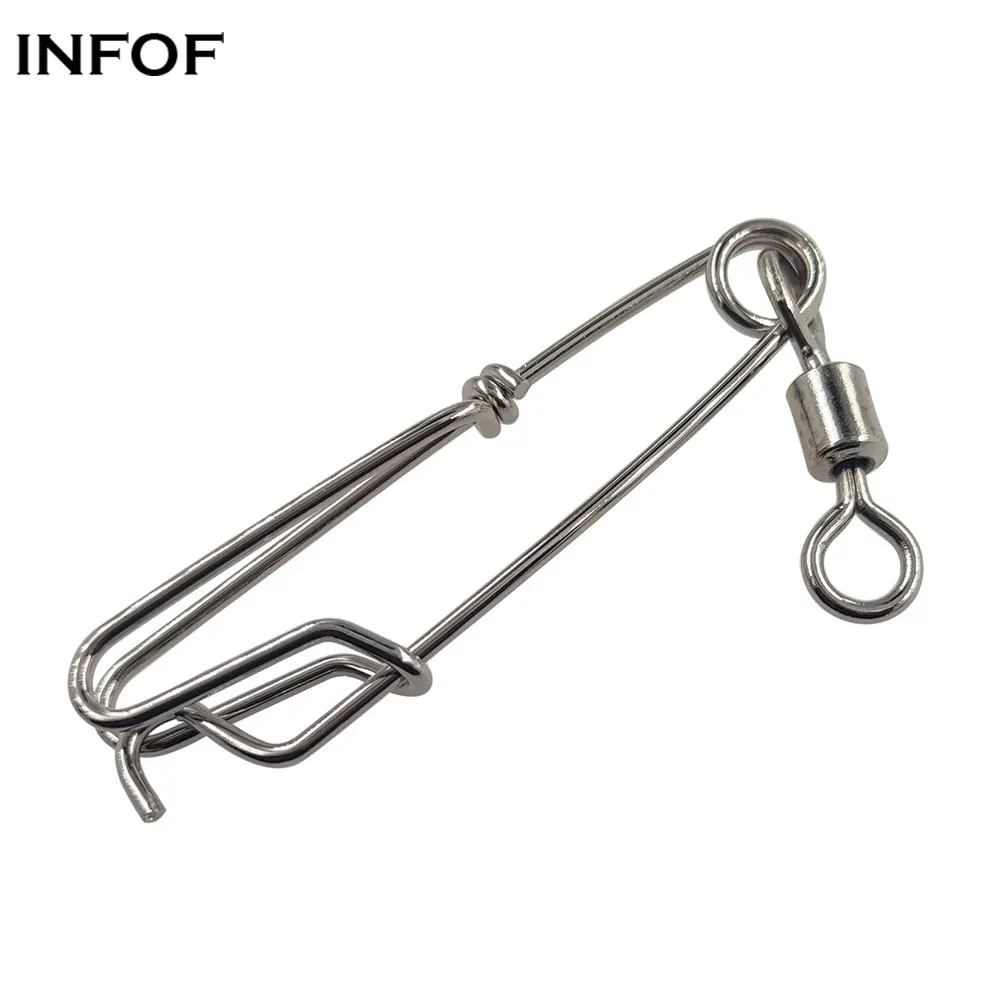 1/2pcs Strong Fishing Swivels Snap Heavy-duty Rolling Swivel Hook Steel ...