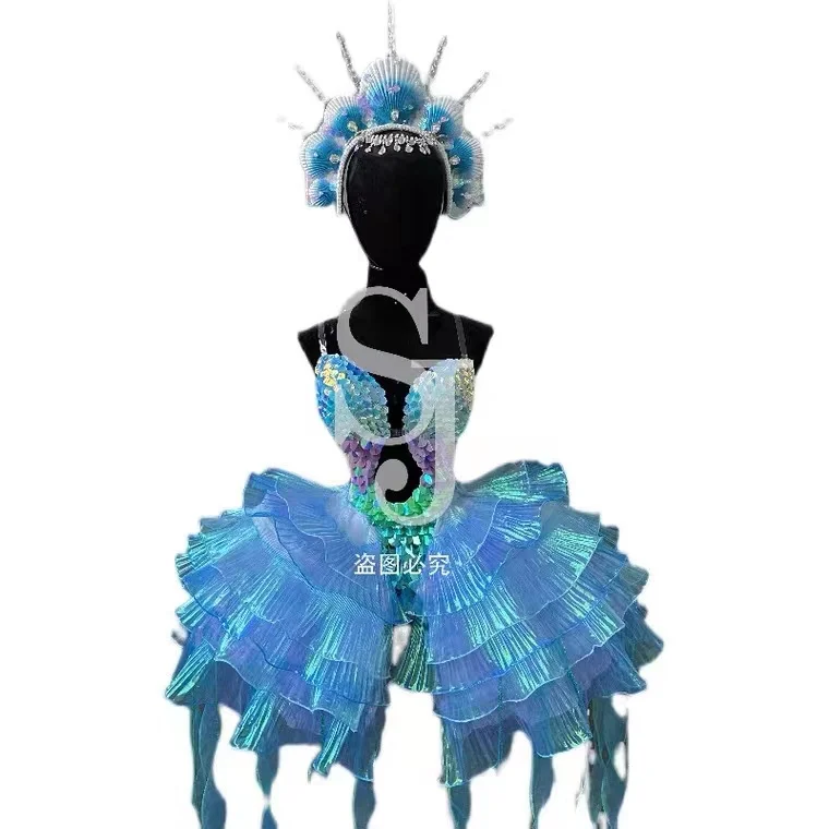 LED-Mermaid-Scales-Gogo-Show-Dress-Ocean-Series-Fantasy-Color-Bar ...