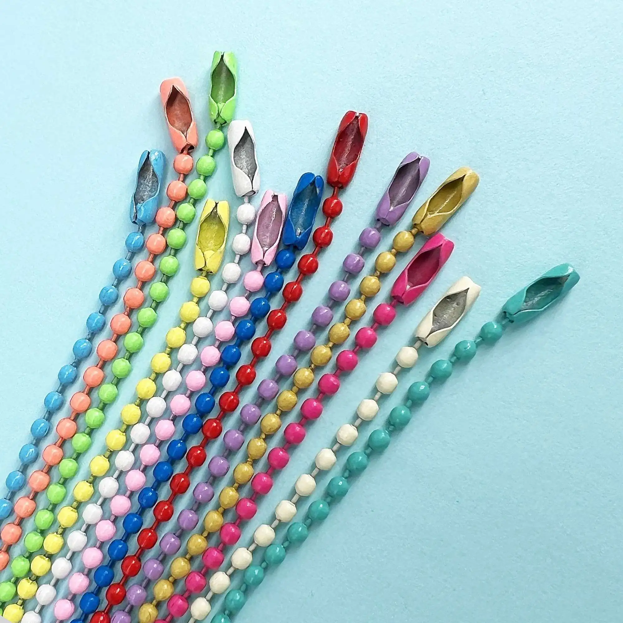 30pcs-lot-30-PCS-lot-Candy-colored-bead-chain-metal-chain-round-bead ...