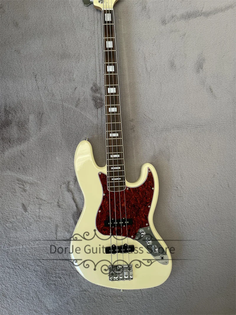 Cream-Yellow-Bass-4-Strings-Bass-Guitar-Rosewood-Fingherboard-Red ...