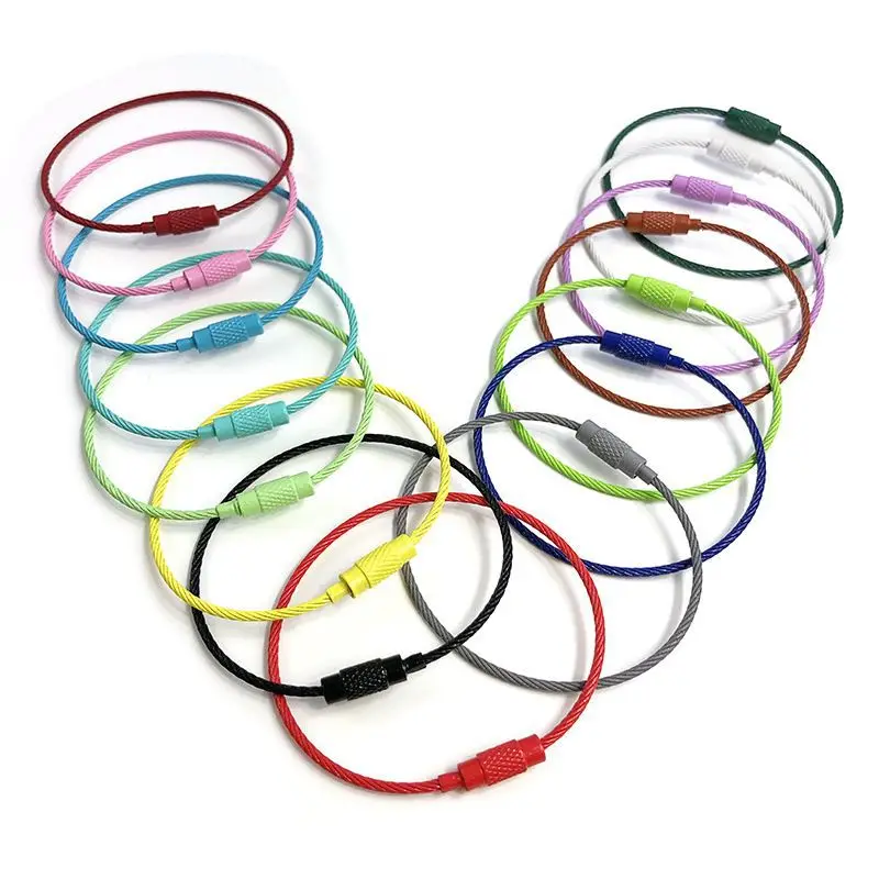 25pcs-Outdoor-Quick-Release-Key-Chain-Wire-Lock-Cable-Ring-EDC-Tools ...