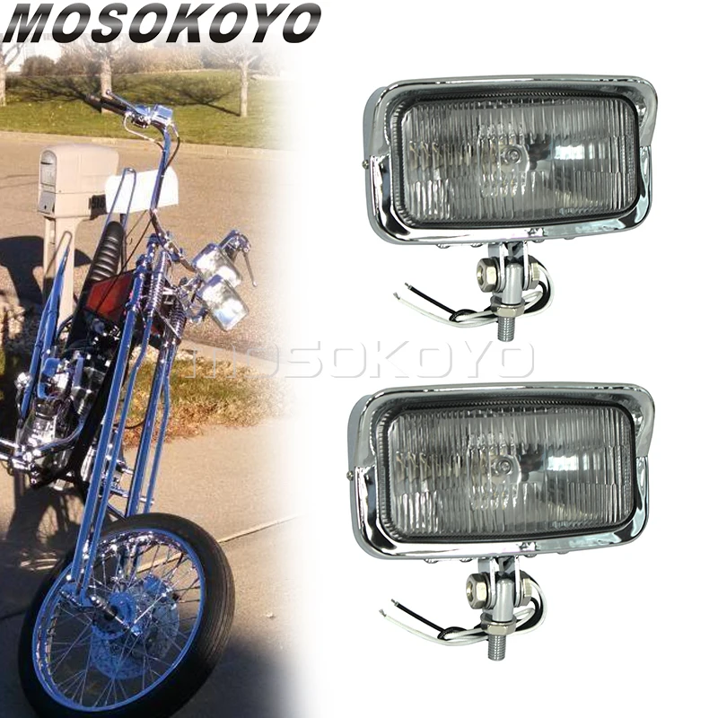 2PCS-Motorcycle-Headlight-Cafe-Racer-Square-Headlamp-Rectangle-Lamp-For ...