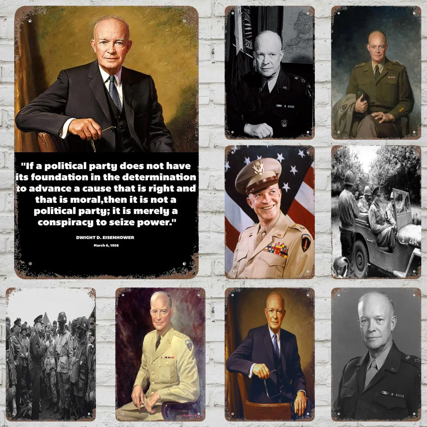 Dwight D. Eisenhower Decor Vintage Metal Signs Tin Signs Captain Poster ...