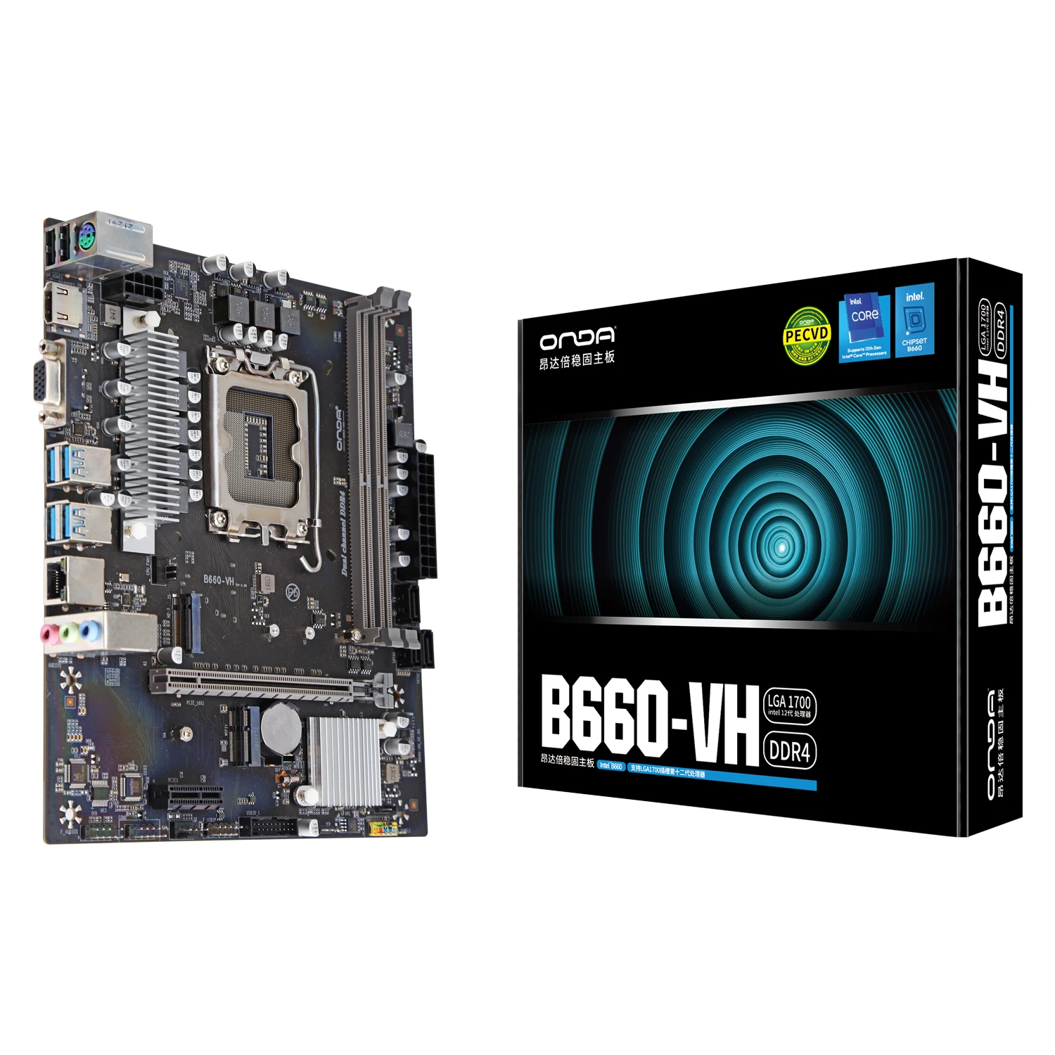 ONDA B660 VH Motherboard LGA 1700 Support Intel 12th Processor DDR4 Memory 64G PCI E 4.0 M.2 VGA ...
