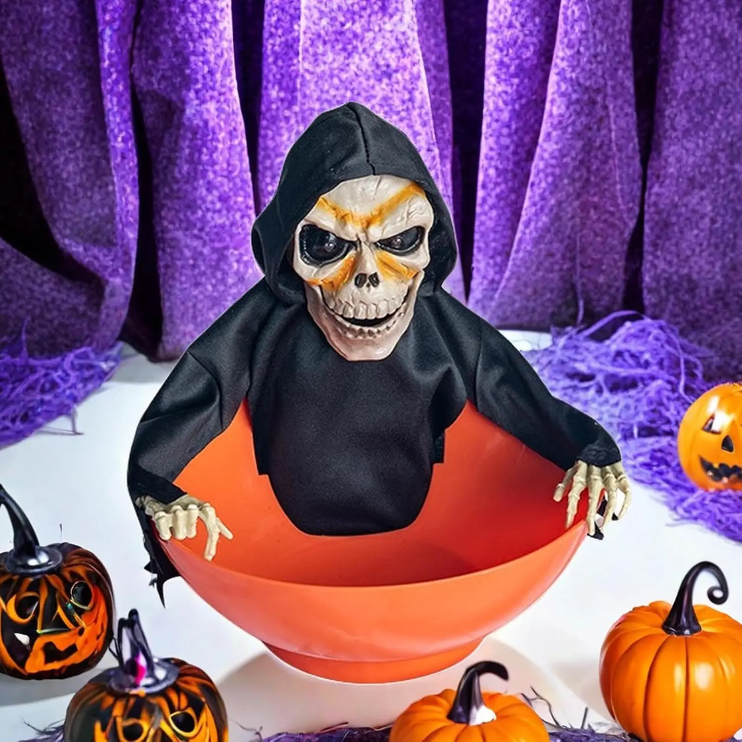 2PCS-Halloween-Candy-Bowl-Electric-Fruit-Tray-Haunted-Party-Props ...