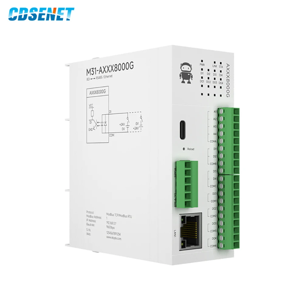 8DI-Remote-IO-Module-RS485-Ethernet-CDSENET-M31-AXXX8000G-Analog-Switch-Acquisition-Modbus-TCP ...
