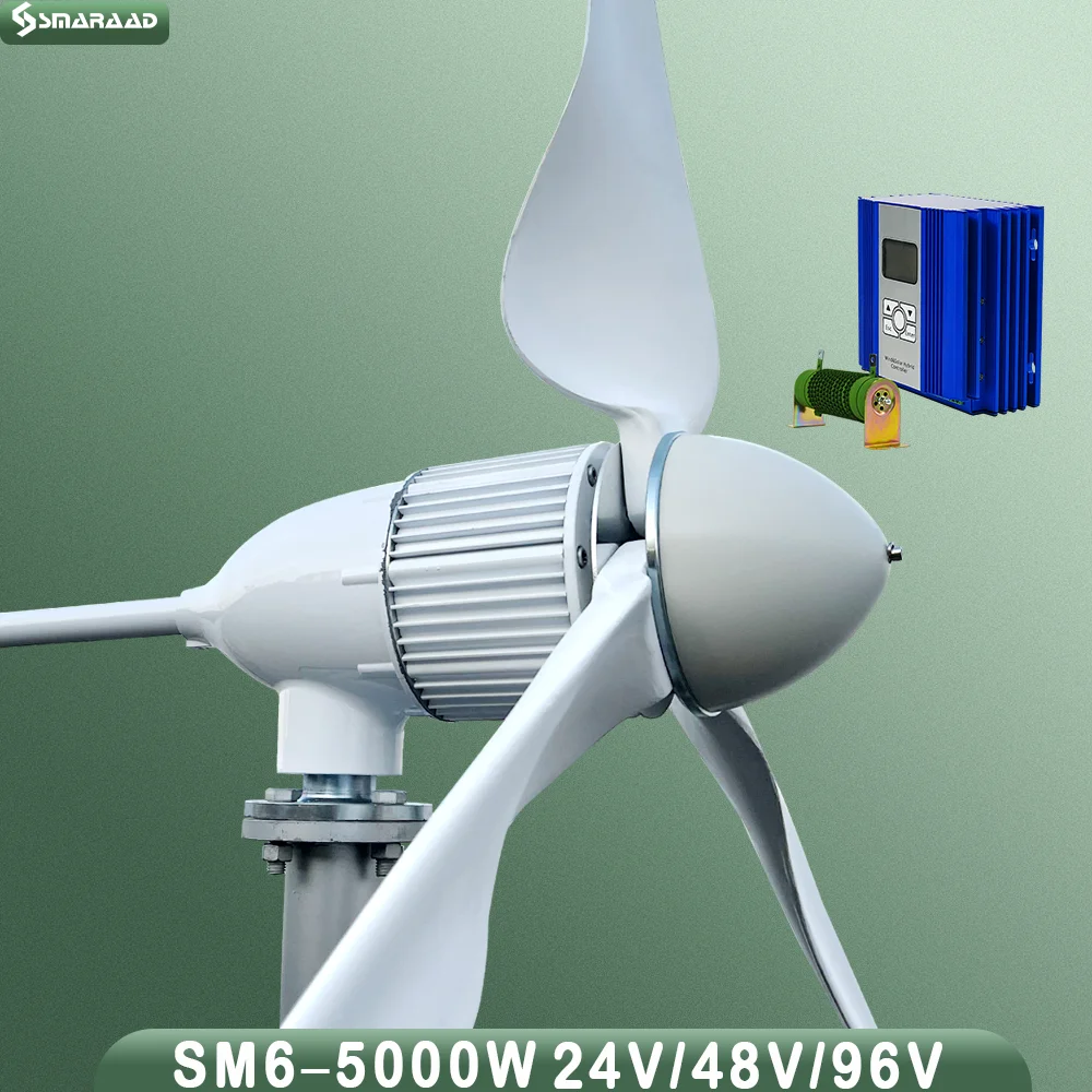 Poland's More Powerful 5000w Horizontal Wind Turbine 48v 96v Low Speed ...