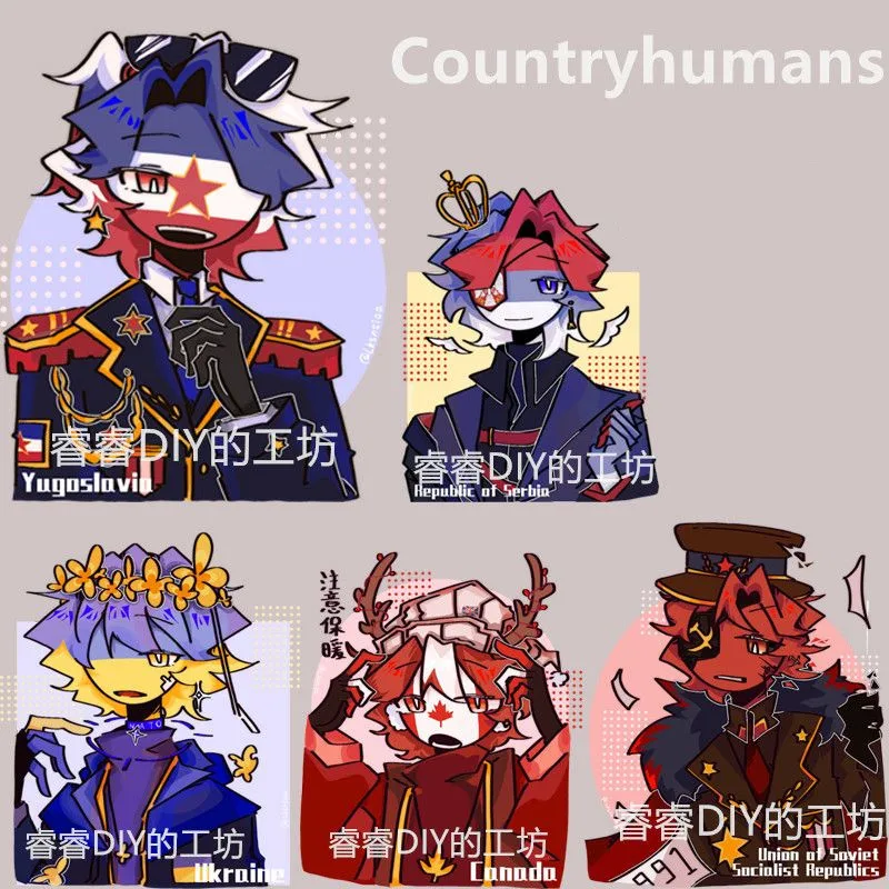 countryhumans Standing Anime KeyChain Creative Rainbow Key Chain Women ...