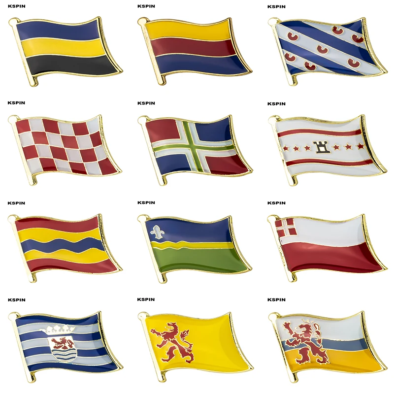 Metal-Badge-Lapel-Pin-Pins-Brooch-Gelderland-Noord-Holland-Friesland ...