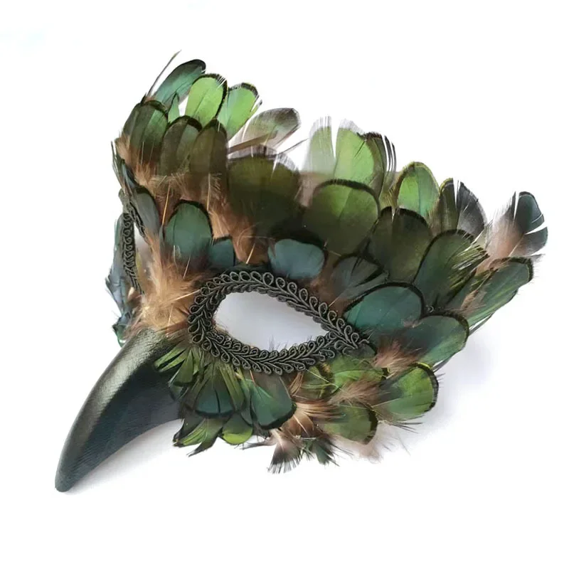 Handmade Cosplay Eagle Mask with Feather Half Face Carnaval Party Ball ...