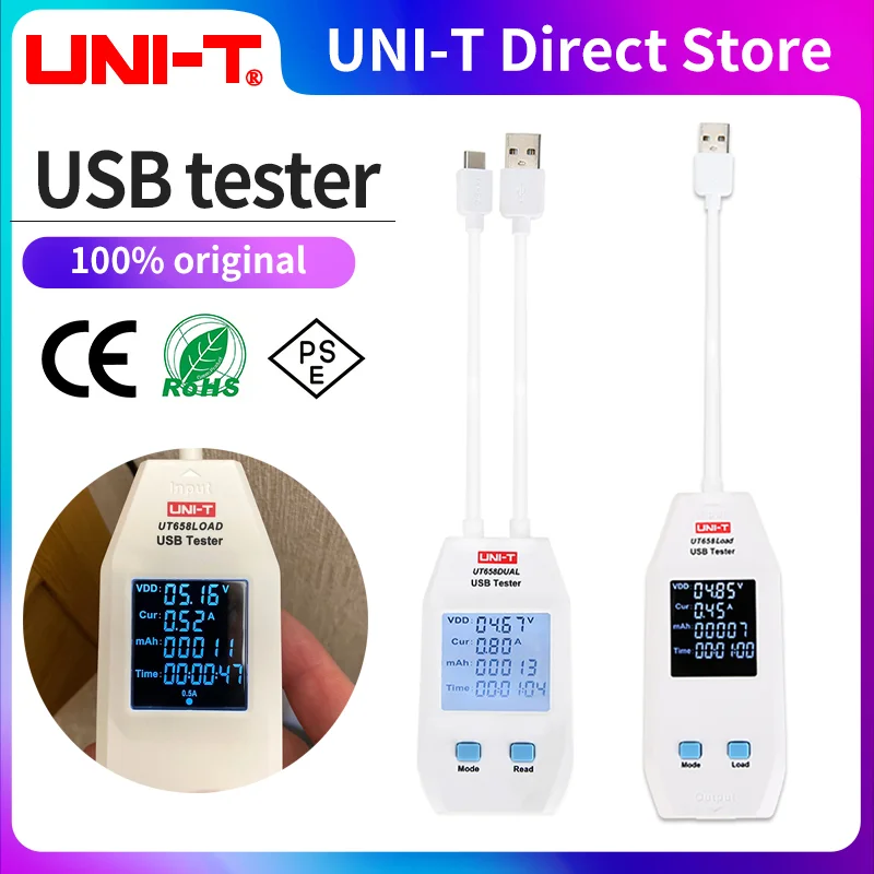 UNI-T-UT658-USB-Tester-UT658C-UT658DUAL-Charger-Type-A-C-Fast-Charge ...