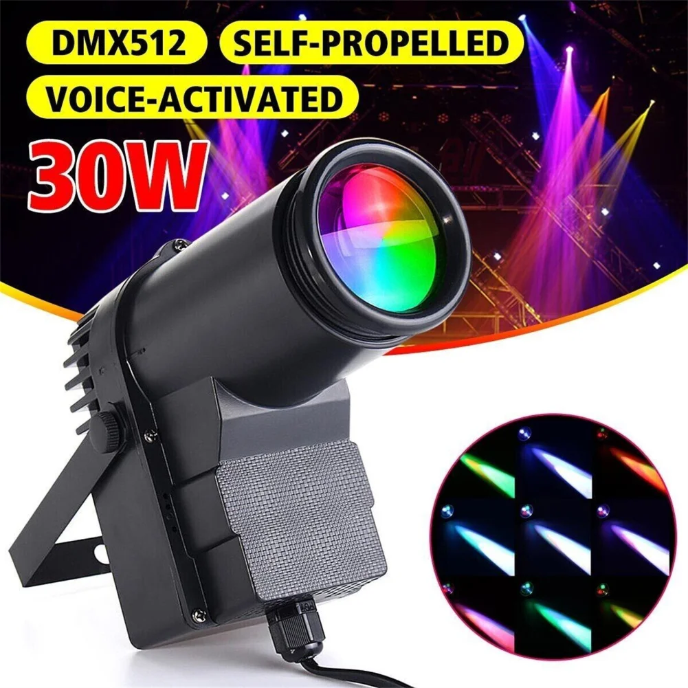 30W-RGBW-Beam-Lights-Disco-Spot-Light-DMX512-Voice-Controlled-Rotating ...