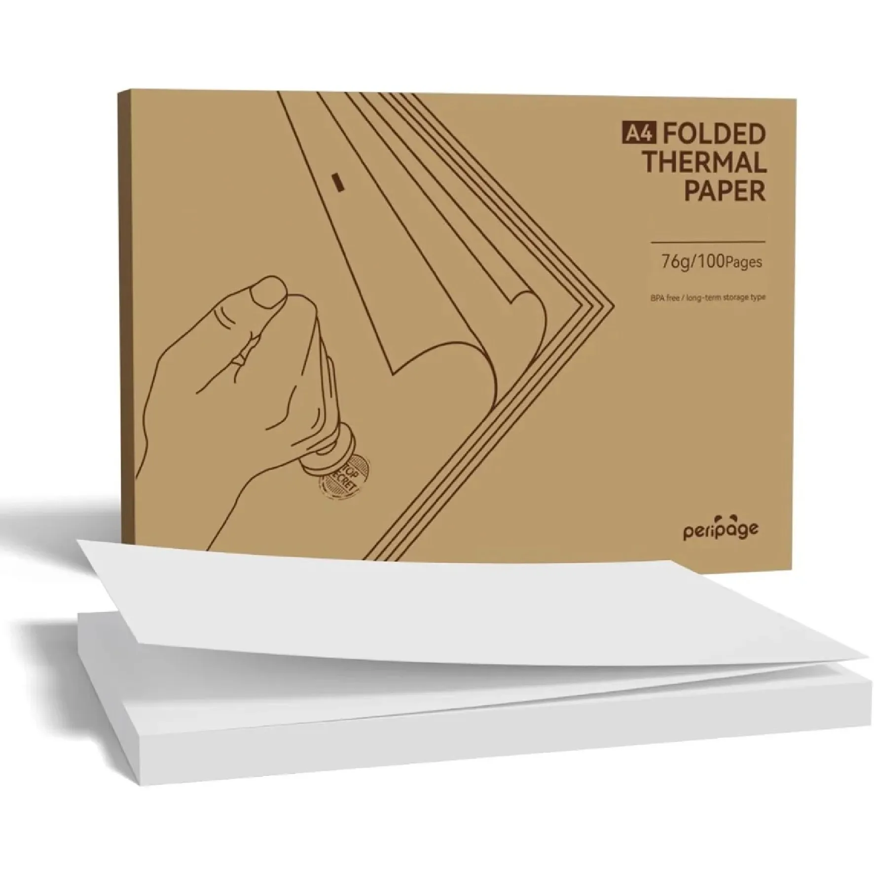 Quick-Dry-Long-Time-Storage-Continuous-Thermal-Paper-100-Sheets-Folded ...