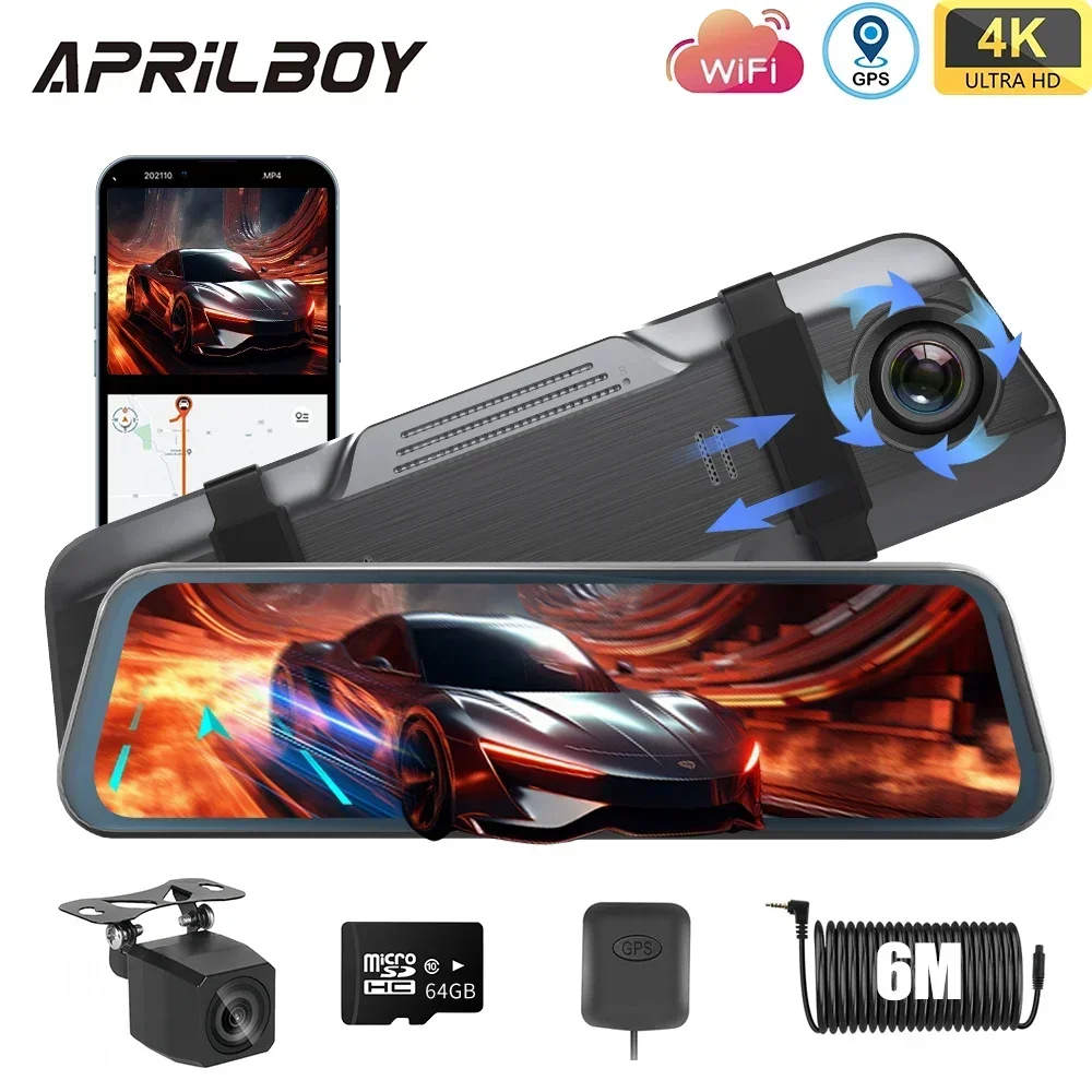 Aprilboy-4K-Mirror-Car-DVR-Recorder-10-Touch-Screen-Stream-Media-Camera ...