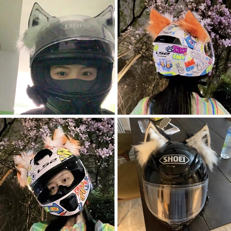 3D Plush Animal Ears Devil Bat Motorcycle Electric Helmet Decoration ...