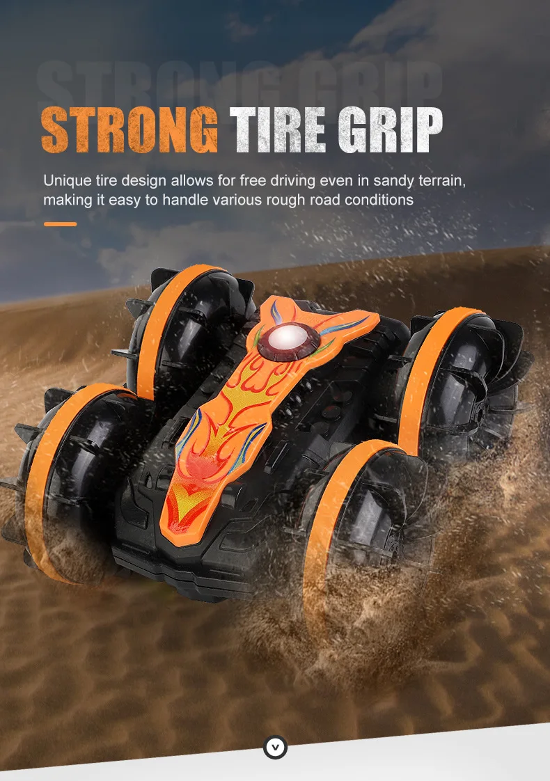 Double side stunt remote control amphibious tumbling rotary remote ...