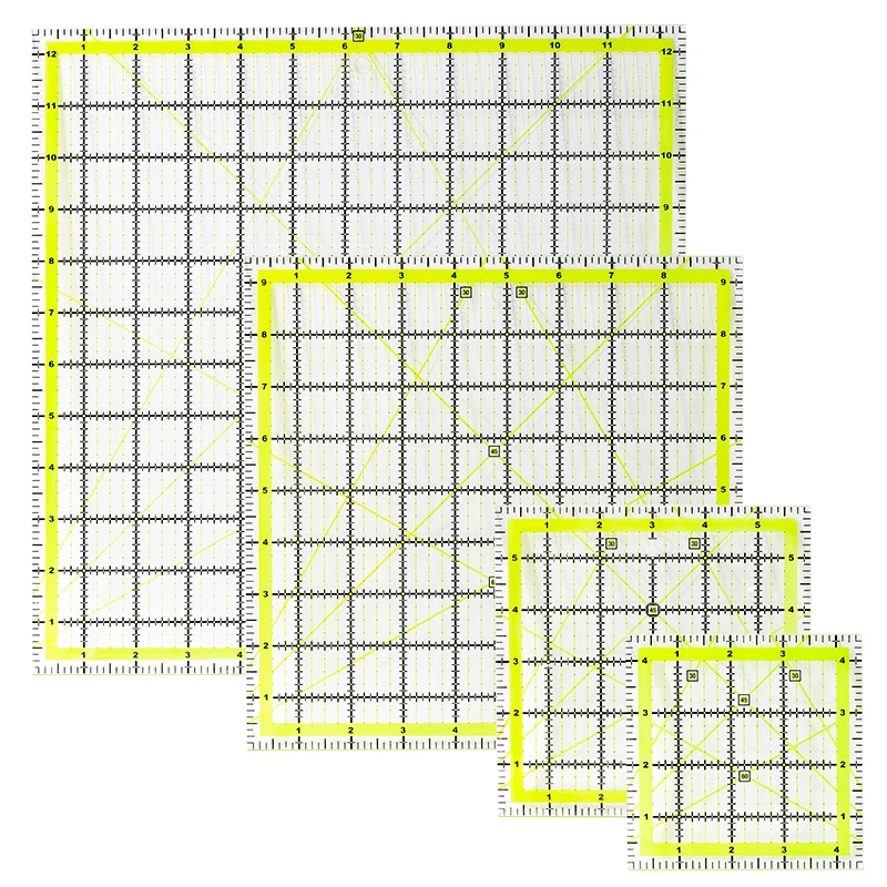 KRABALL-4-Pcs-Square-Quilting-Rulers-Fabric-Cutting-Ruler-Acrylic ...