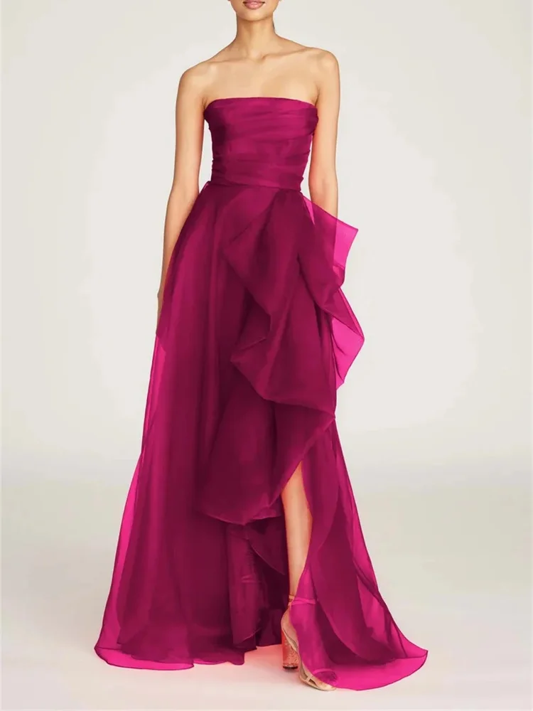 Formal-occasions-strapless-off-shoulder-evening-dress-ball-side-split ...