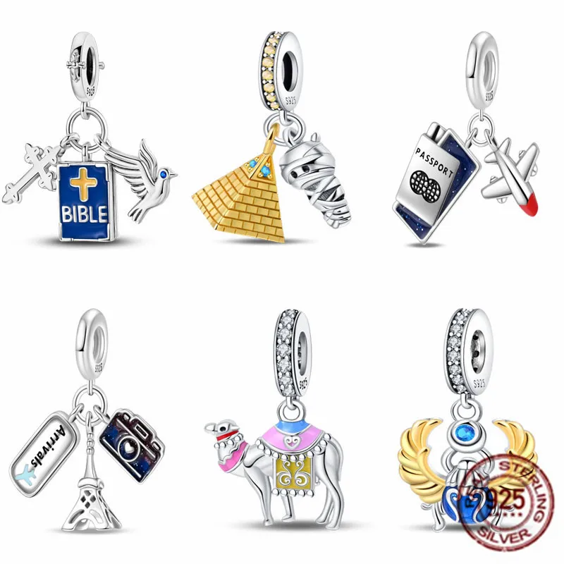 925-Sterling-Silver-Charm-Fit-Pandora-Original-Bracelets-Pyramid-Camel ...