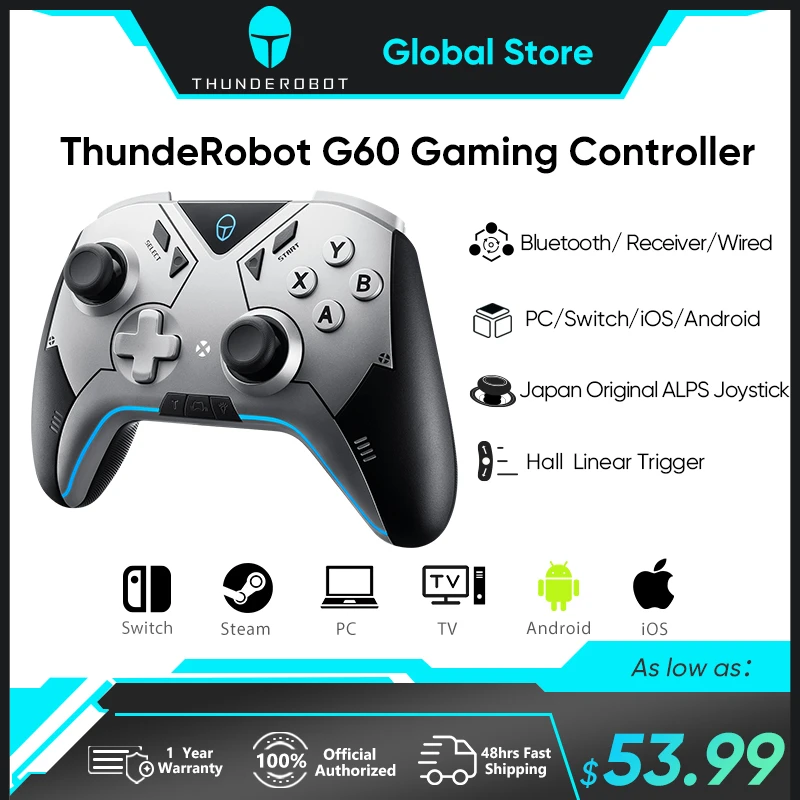 THUNDEROBOT G60 Wireless Gamepad Gaming Controller Hall Effect ALPS ...