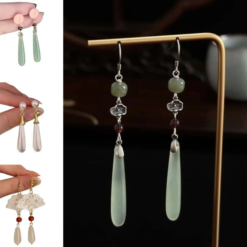 Vintage Water Drop Earrings Elegant Chinese Style Butterfly Flower ...