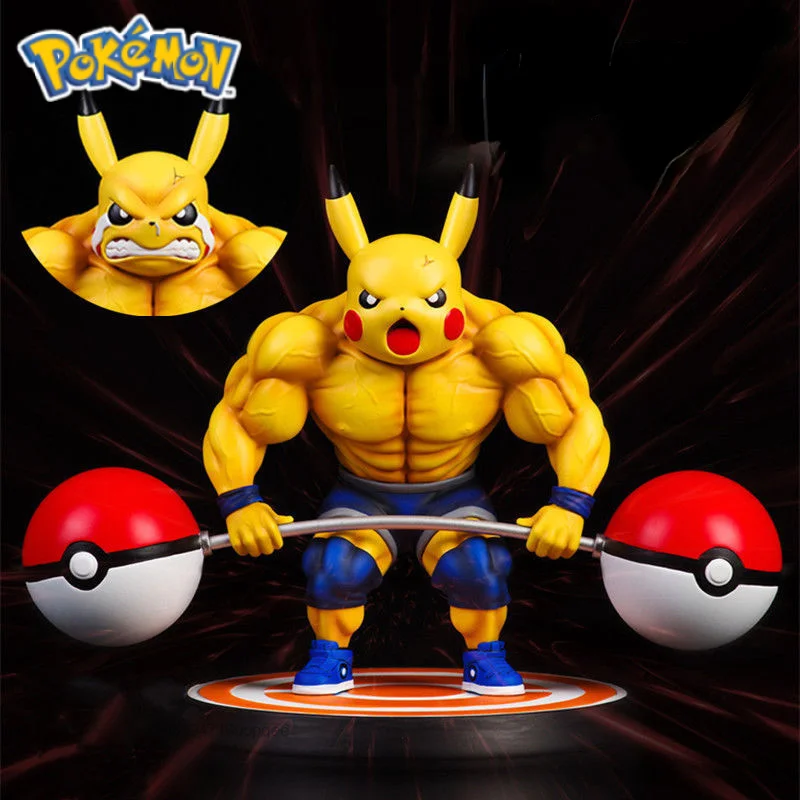 Figura-de-acci-n-de-Pok-mon-Muscle-Fitness-Pikachu-levantamiento-de ...