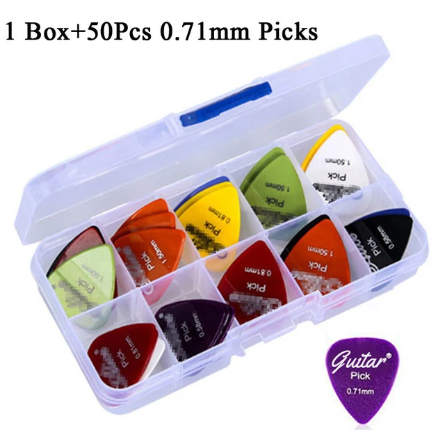 50Pcs/Set Electric Guitar Pick Acoustic Music Picks Plectrum 0.58/0.71/0.81/0.96/1.20/1.50mm ...