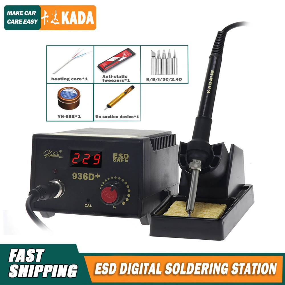 Kada 936d+ 220v/110v 50w Temperature Control Esd Digital Soldering Station / Rework Stations Eu ...