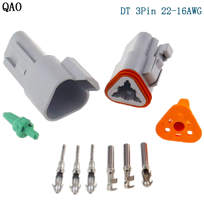 1-20 Sets Deutsch DT Series 3 Pins Waterproof Male Female Electrical ...