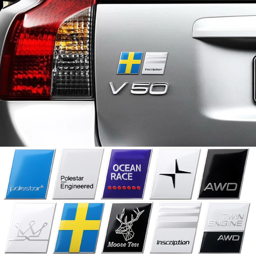 3D Metal R Design AWD Moose Test Logo Emblem Badge Sticker For Volvo ...
