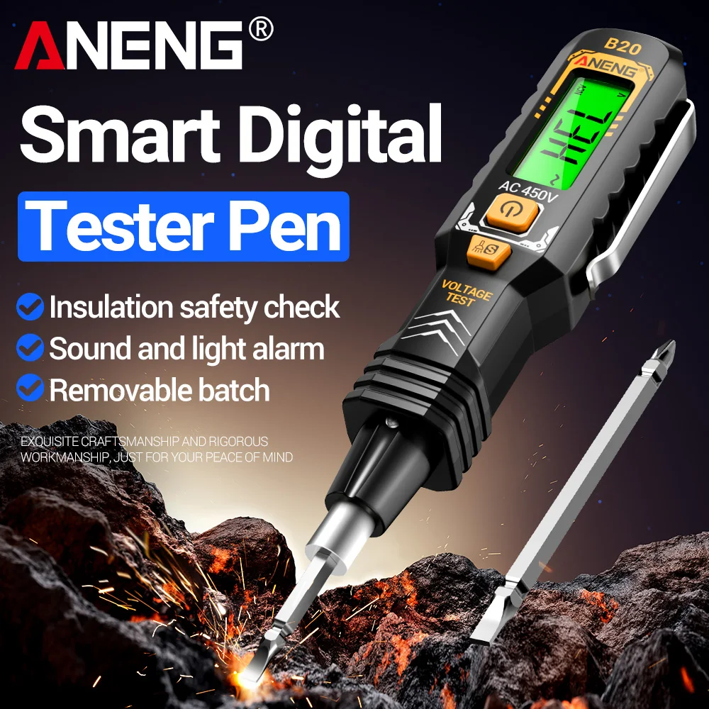 ANENG B20 Smart Voltage Tester Pen Double Head Screwdriver Dual-use ...