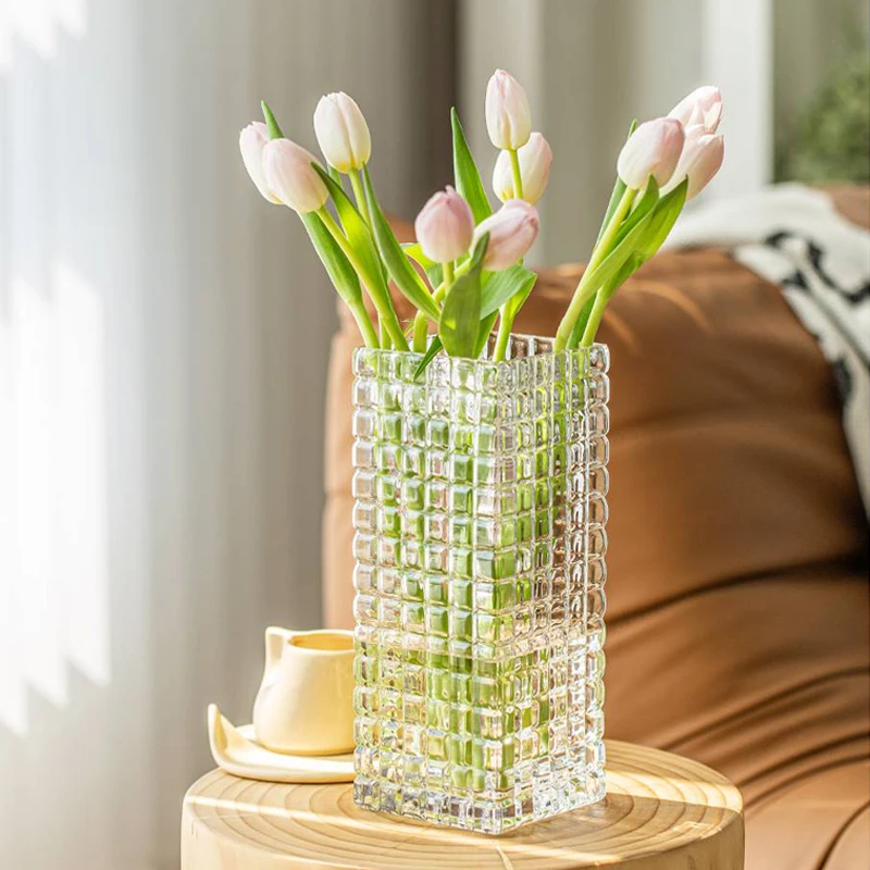 Square Glass Flower Vase