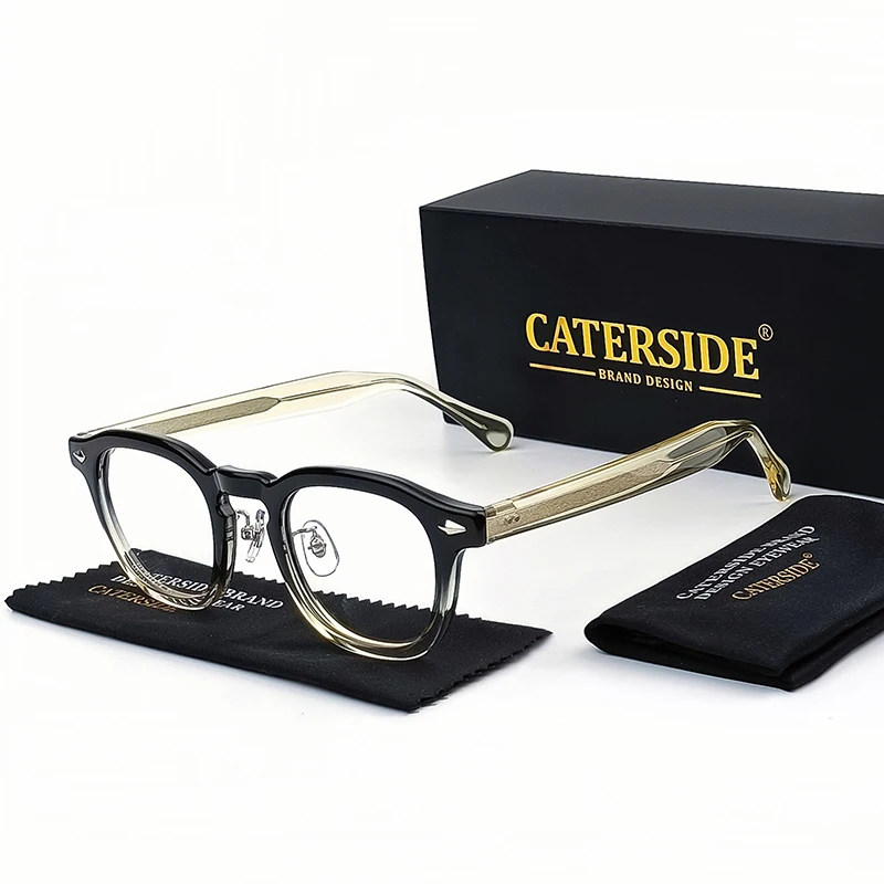 Caterside-Retro-Oval-Eyeglass-Transparent-Lenses-Men-High-Quality-Flat ...
