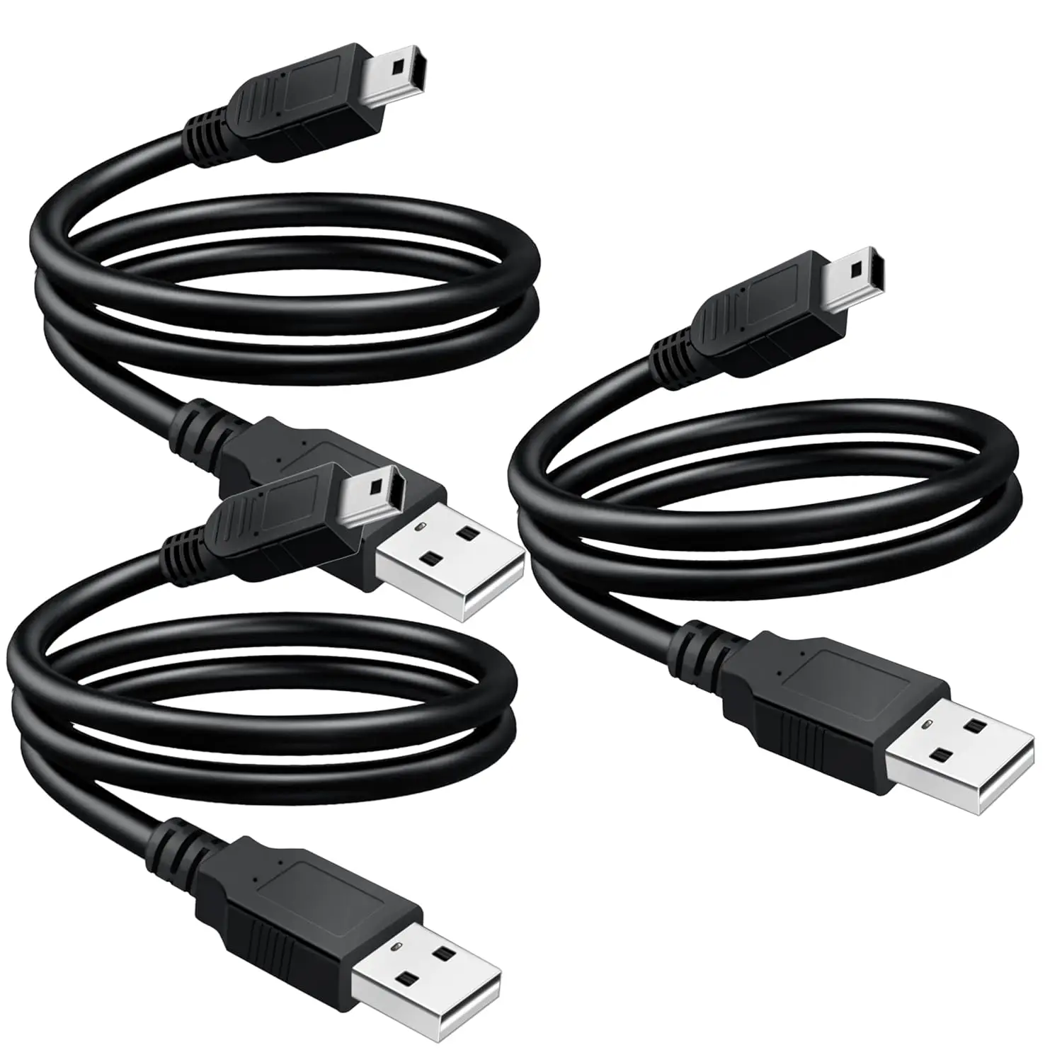 500pcs 0.8M USB Cable 2.0A Male to Mini B 5 Pin 5P T Port MiniUSB for ...