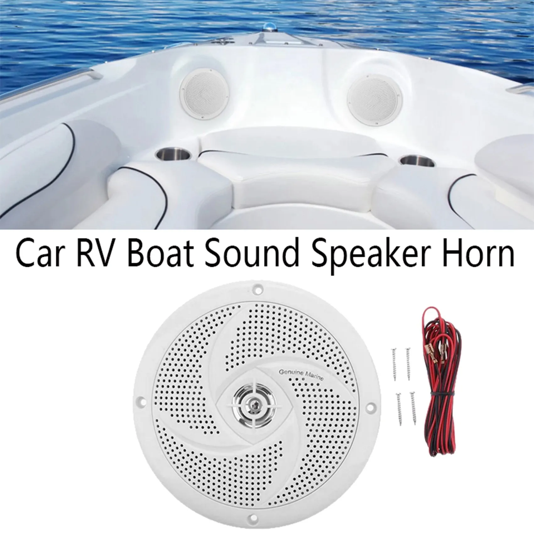 White-Yacht-Waterproof-Round-Speaker-Marine-Speaker-Sound-System ...