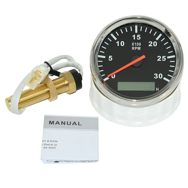 Amber White Tachometer 0-4000 RPM Diesel Tachometer Gauge - 85MM Amber ...