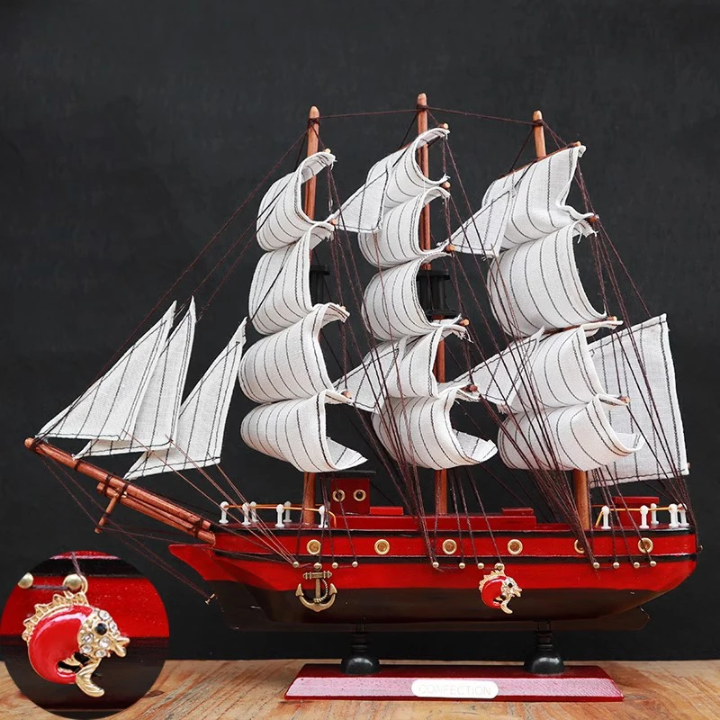 Vintage Wooden Boat Arts Ornaments Home Room Decoration Pirate Ship ...