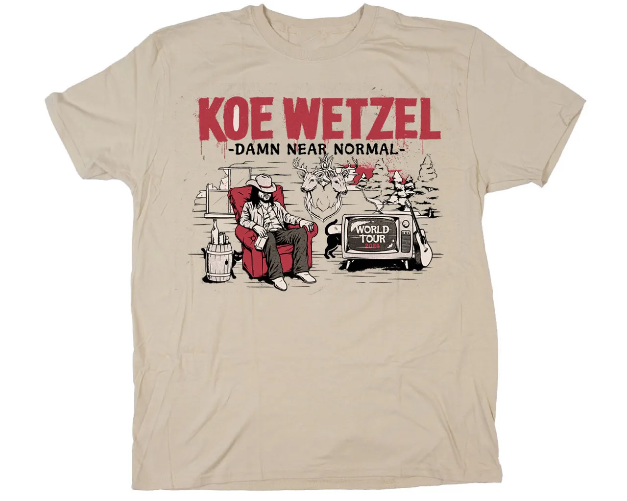 Koe Wetzel Damn Near Normal tour Short Sleevee Cotton T-shirt S To 4XL ...